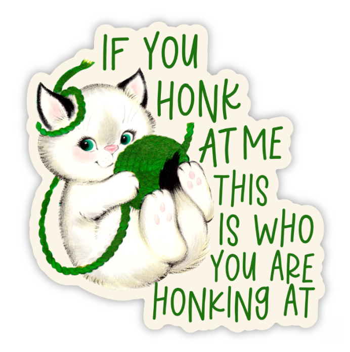 Honking at Cute Cat Bumper Sticker – Talking Animals Books