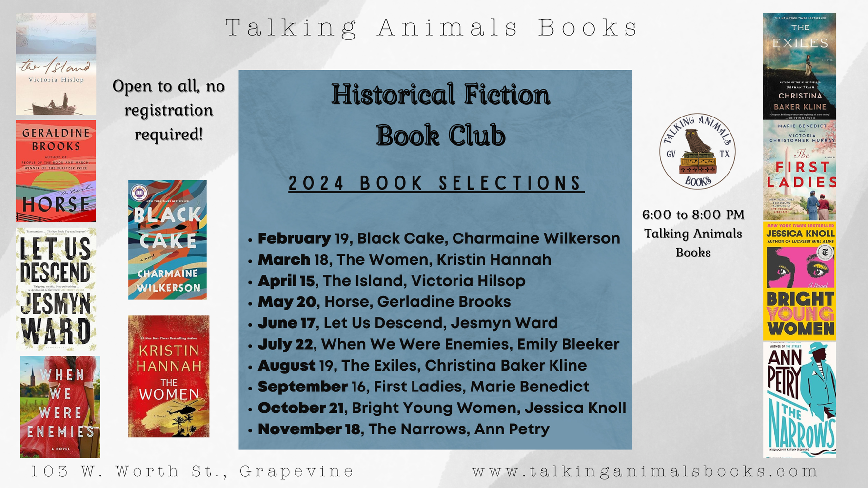 Event Calendar – Talking Animals Books