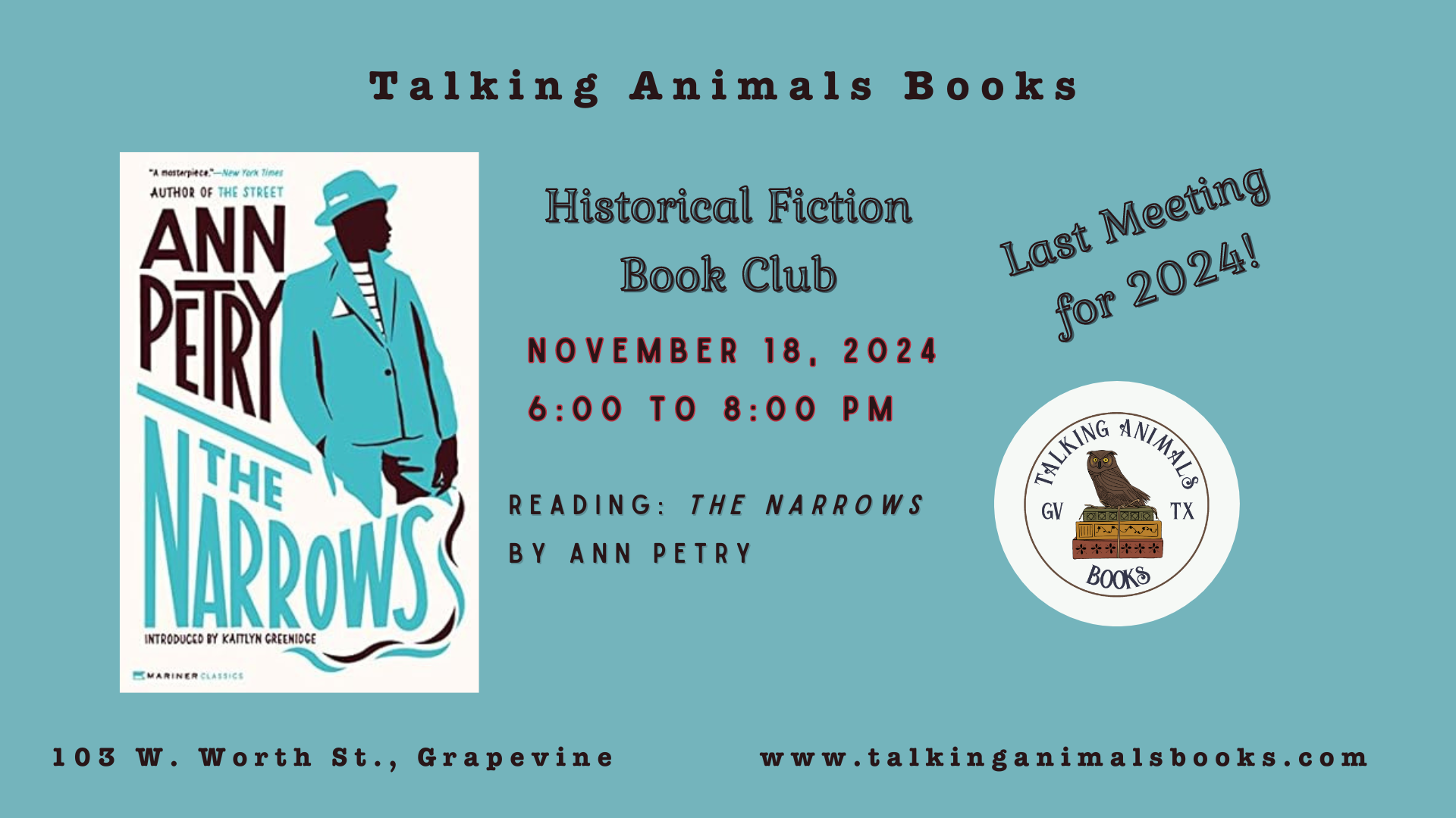 Event Calendar – Talking Animals Books